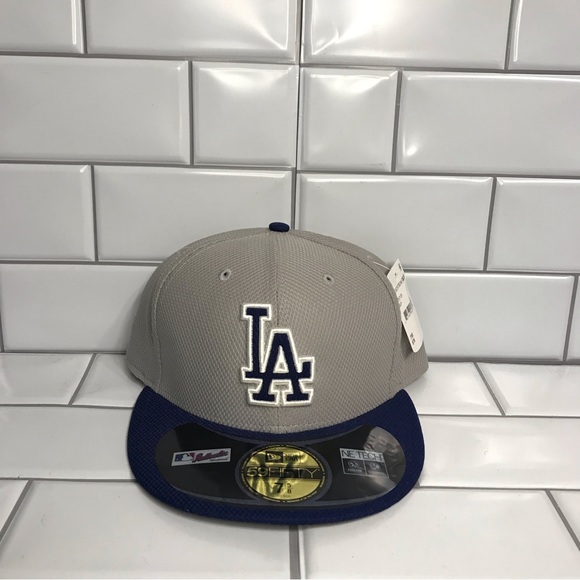 Accessories | Nwt La Dodgers New Era 59fifty Gray Hat With Blue Rim And ...